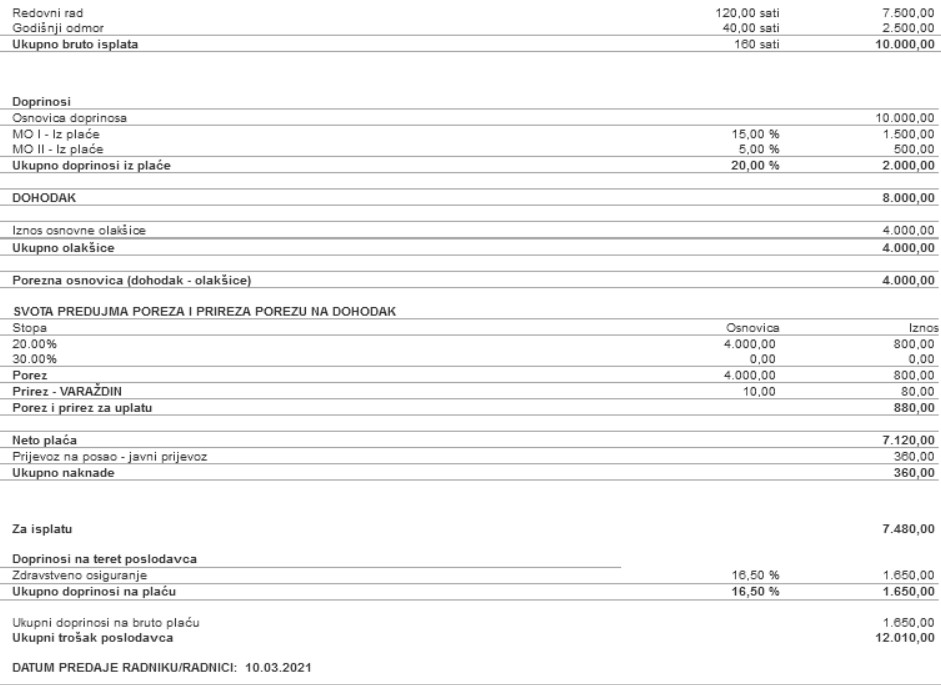Nove obračunske liste od 1. listopada (IP1, NP1, IO1, NO1)